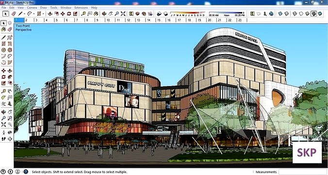 Sketchup Commercial Complex B4 3d model