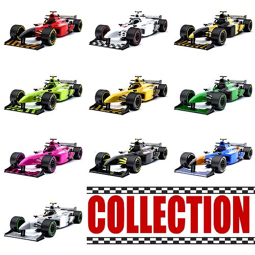 formula car collection 3D model