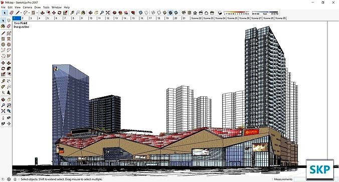 Sketchup Commercial Complex 144 3d model
