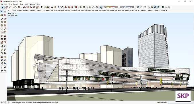 Sketchup Commercial Complex 116 3d model