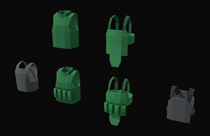 Armoured Vests 2 Low Poly Pack 3d model