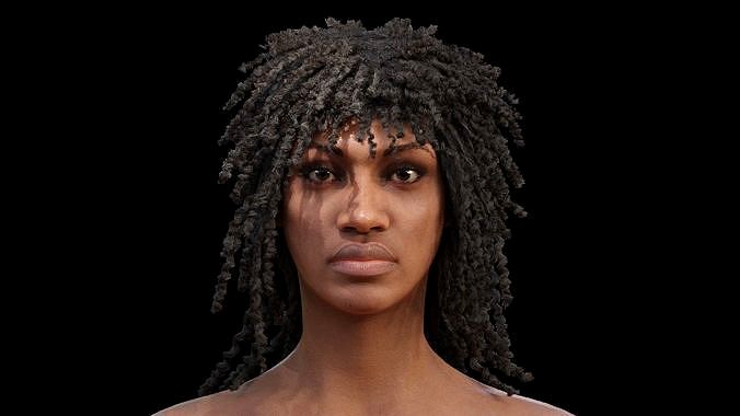Zama African Photorealistic Female Character Blender 3D model
