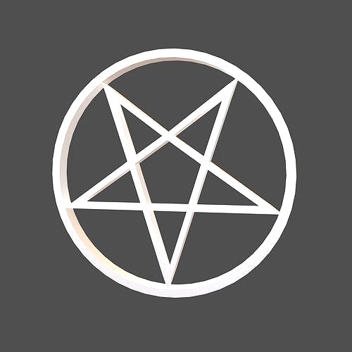 Inverted Pentagram Symbol v2 002 3d model
