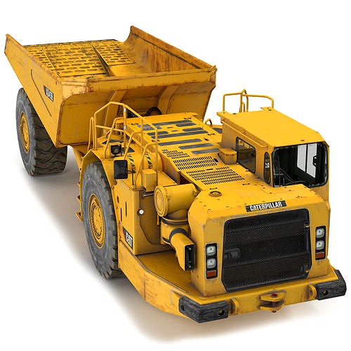 Mining Truck CAT AD45B Dirty Rigged 3d model