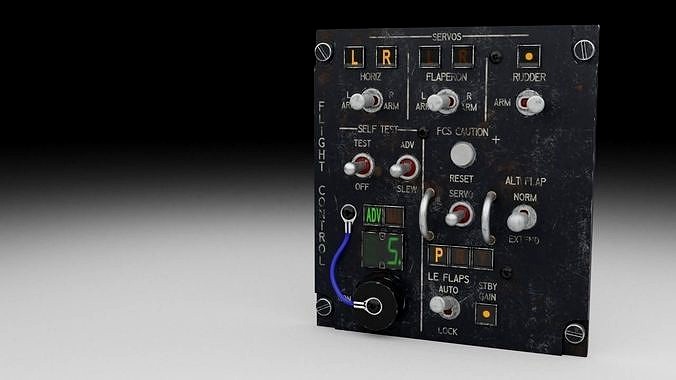 F16 FLIGHT CONTROL Panel 3d model