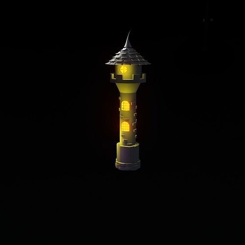 Tower in Blender with lights 3d model