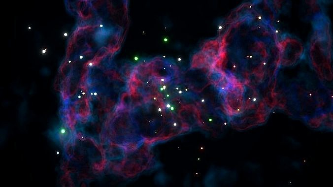 Realistic nebula volumetric material 3d model