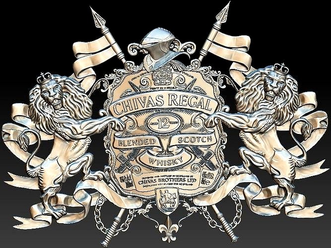 3D MODEL OF CHIVAS REGAL WHISKY FOR CNC AND 3D PRINTING