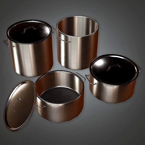 CLA - Cooking Pots - PBR Game Ready 3d model