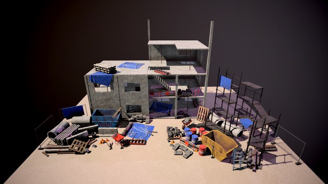 full set construction site 3d model