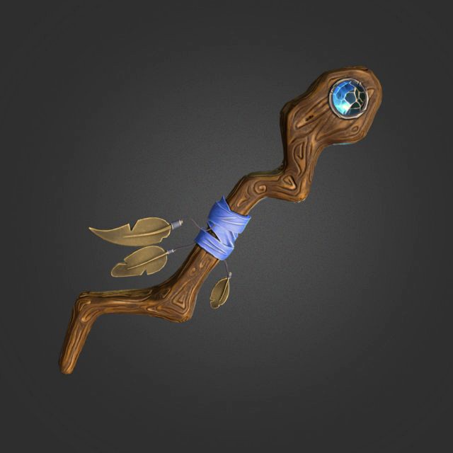 stylized staff low-poly low-poly 3d model