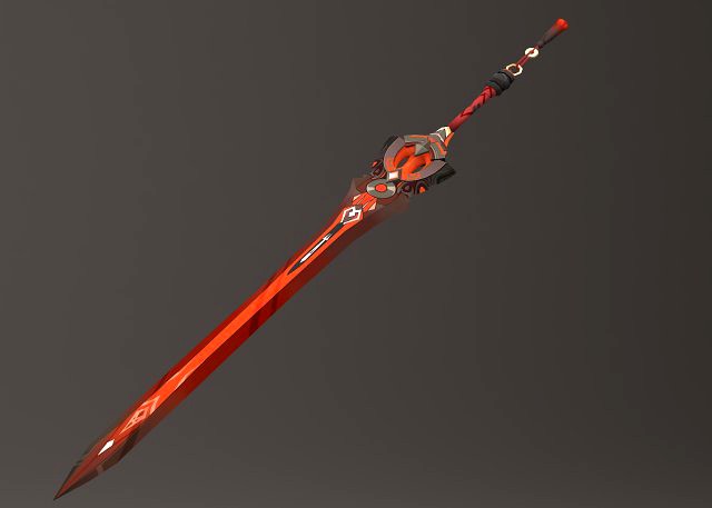 blackcliff longsword - genshin impact 3d model