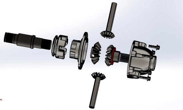 differential gear assembly 3d model