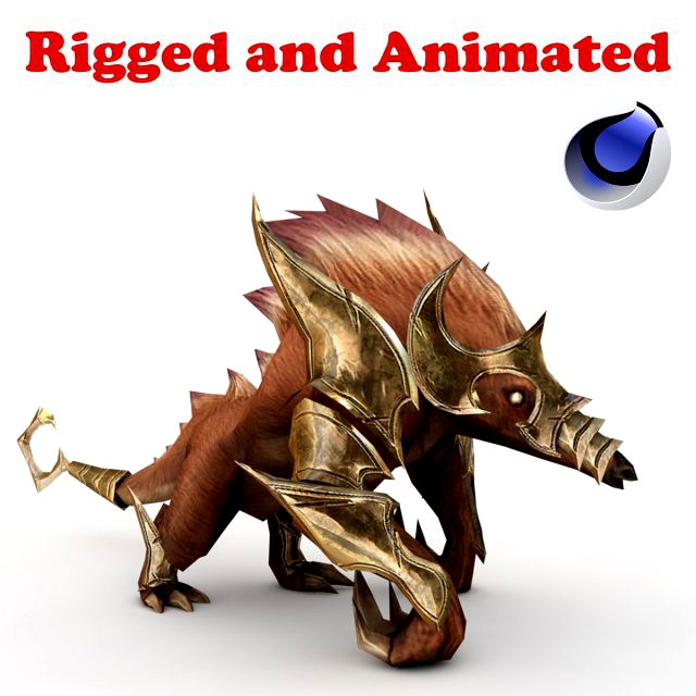 monster rigged and animated 3d model