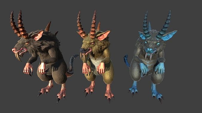 Fantasy RPG Giant Rat 3 3d model