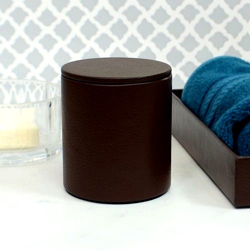 Renee Genuine Leather Round Bathroom Storage Container 3d model