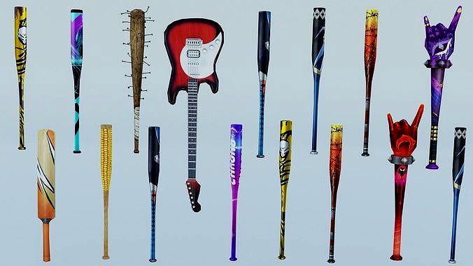 Weapon Rifle Game Baseball bat 18x 3d model