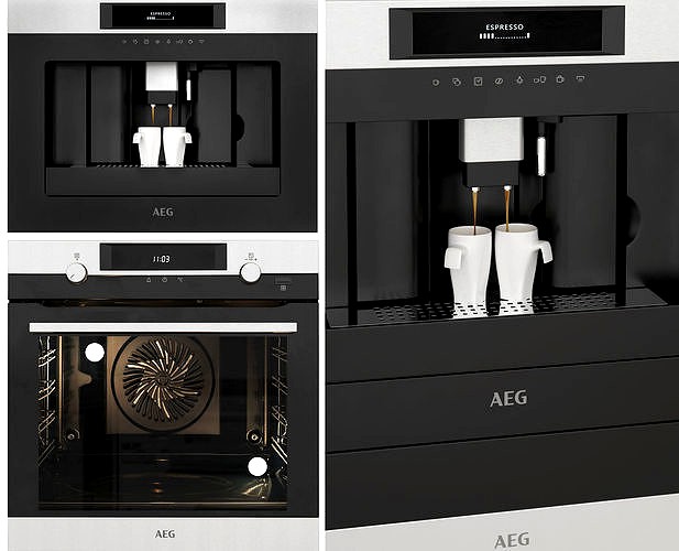 AEG Espresso Coffee Machine and SteamBake Oven 3d model
