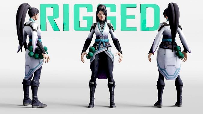 Sage Valorant Agent RIGGED 3d model