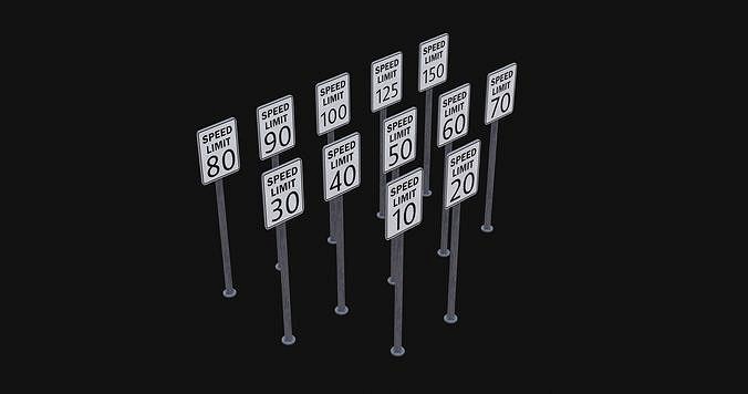 speed signs 3d model
