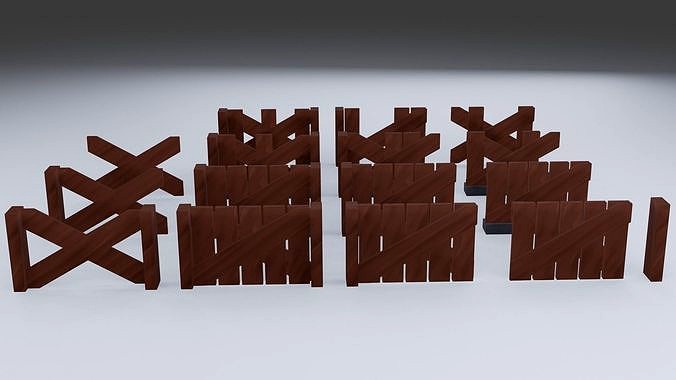 Modular Wood Fences 3d model