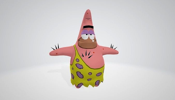 Cartoon Character Patrick star 01 3d model