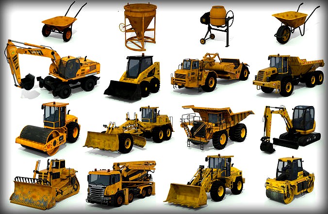 Construction Vehicles Pack 3d model