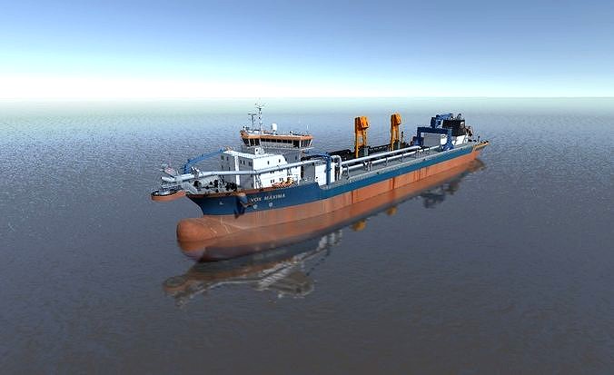 Vox Maxima trailing suction hopper dredger 3d low-poly model