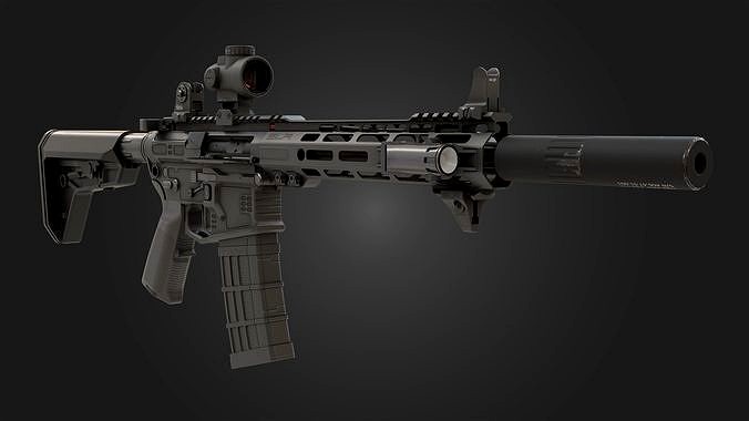 AR-15 SLR Assault Rifle 3d model