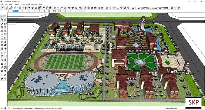 Sketchup School and University H3 3d model
