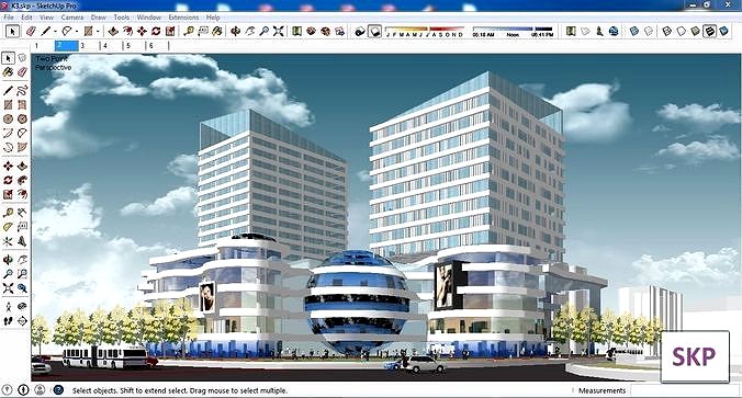 Sketchup Commercial Complex K3 3d model