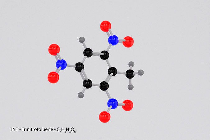 TNT - Trinitrotoluene Molecule 3d model