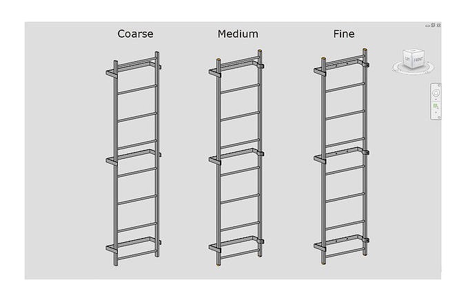 Access Ladder - Parametric Revit family 3d model