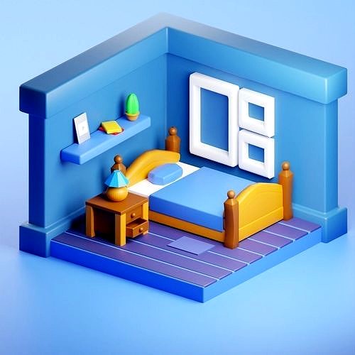 Isometric Room 3d model