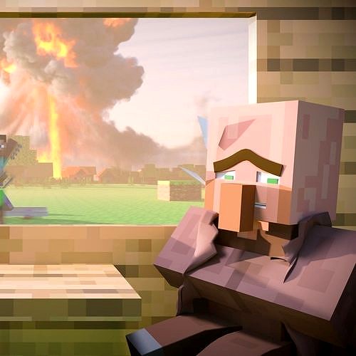 Minecraft Villager Character Model 3d