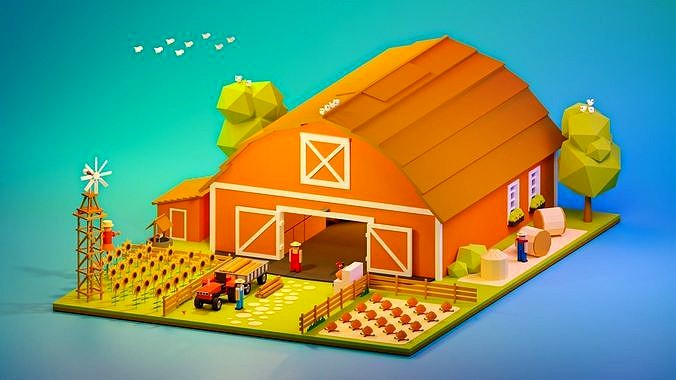 Cattle ranches 3d model