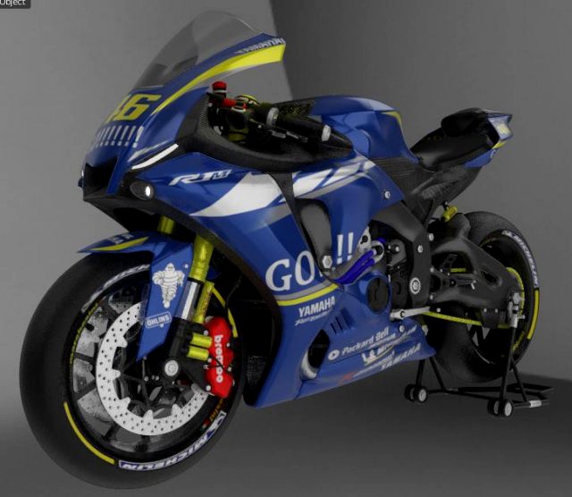 yamaha yzf r1-m 2020 with gauloises livery 3d model