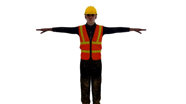 construction worker 3d model