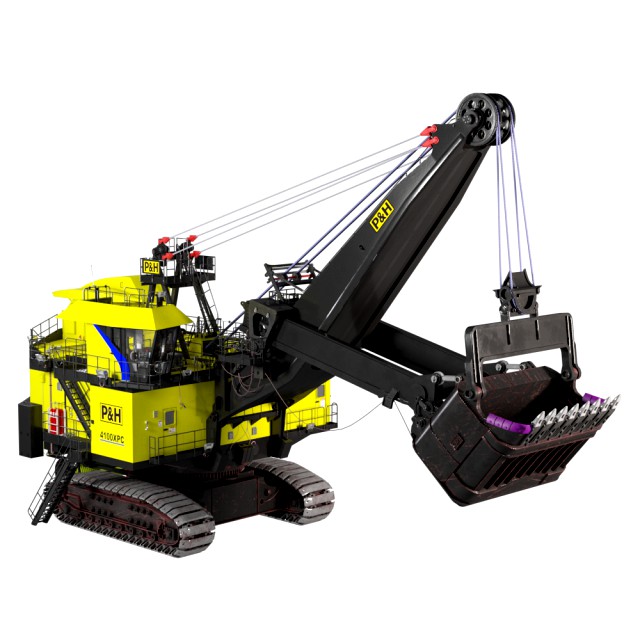 excavator ph 4100xpc ac electric rope shovel 3d model