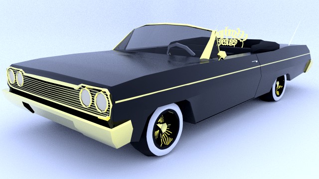 impala lowrider lowpoly 3d model