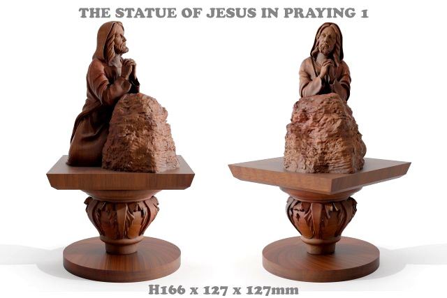 the statue of jesus is sitting and praying 1 3d model