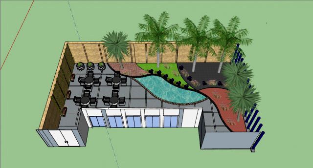sketchup garden landscape 3d model