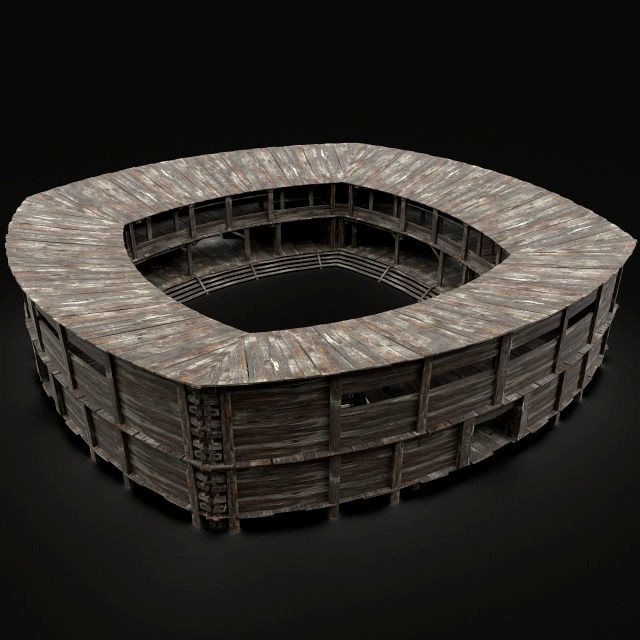 medieval fighting arena theater scene fantasy ring 3d model