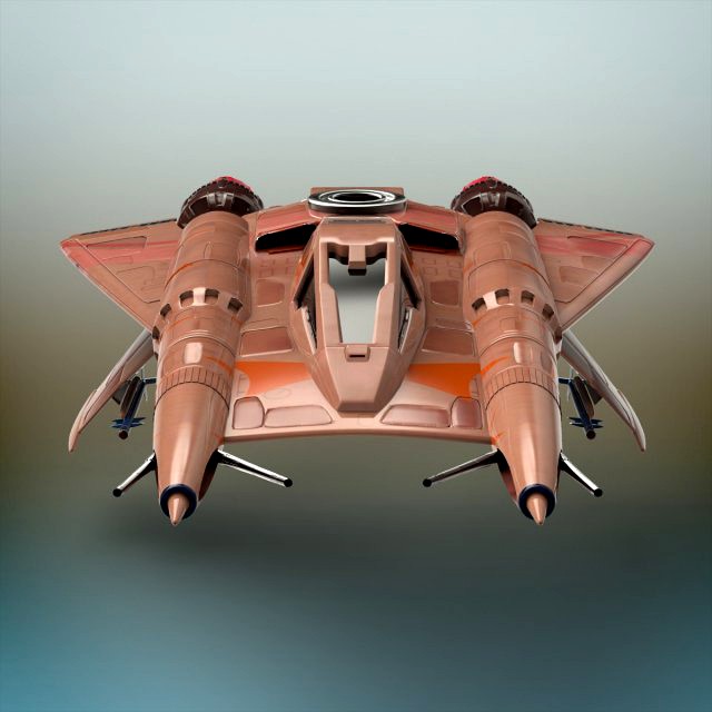 sci-fi fighter plane 3d model