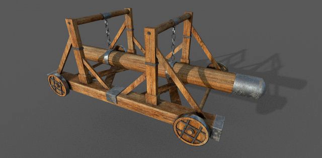 battering ram low-poly 3d model