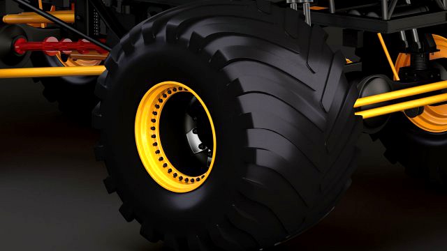 monster truck school bus wheel 3d model