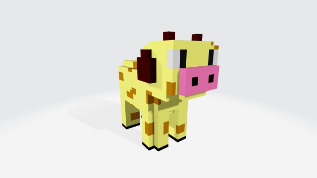 voxel cow 3d model