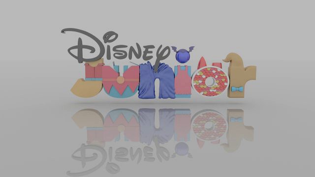 disney junior cartoon text 3d model
