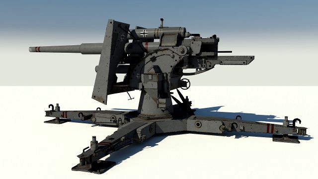 flak cannon 88 3d model