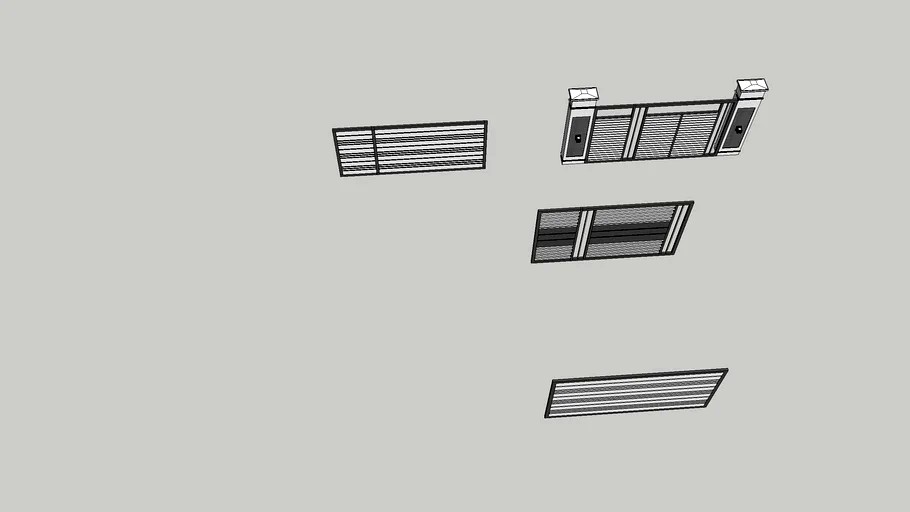 compound wall and gate design 3d model